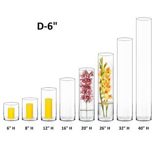 Glass Cylinder Vases Extra Large Tall Giant Floor Vase, Multiple Sizes ...