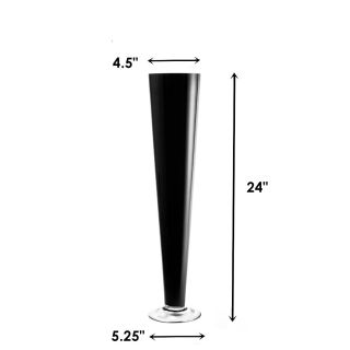 24 x 6 Inch | Glass Clarinet Trumpet Vase | Wedding Centerpiece | Glass ...