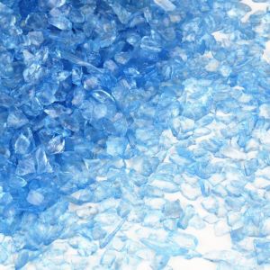 Light Blue Crushed Glass Gravel Substrate Vase Filler | Glass Vases Depot
