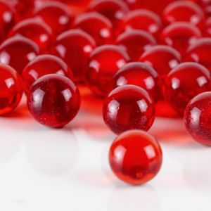 red Glass Marbles Bowl and Vase Fillers | Glass Vases Depot