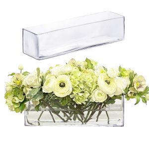4" Long Rectangular Glass Vase Planter | Glass Vases Depot