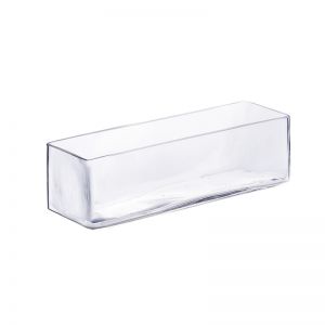 4" Long Rectangular Glass Vase | Glass Vases Depot
