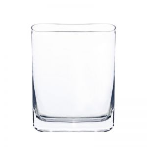 10" Slender Rounded Rectangular Glass Vases | Glass Vases Depot