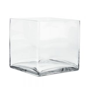 8" Decorative Cube Glass Vase | Glass Vases Depot